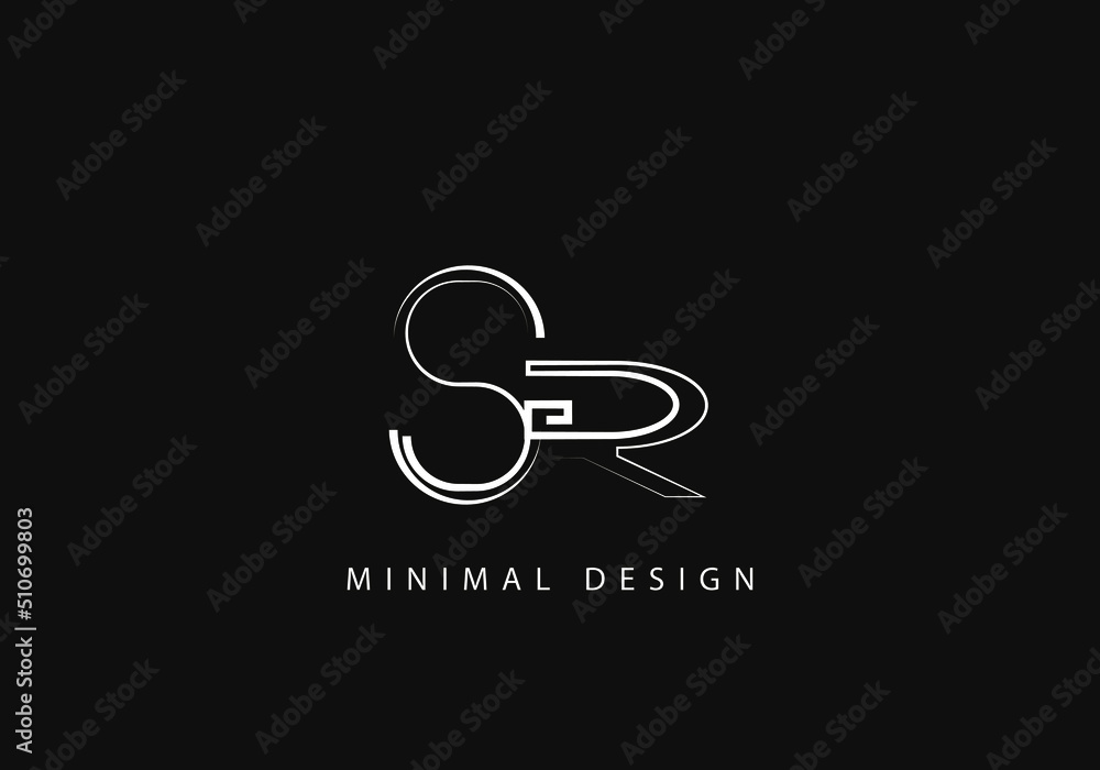 Alphabet letter SR logo design line art Stock Vector | Adobe Stock