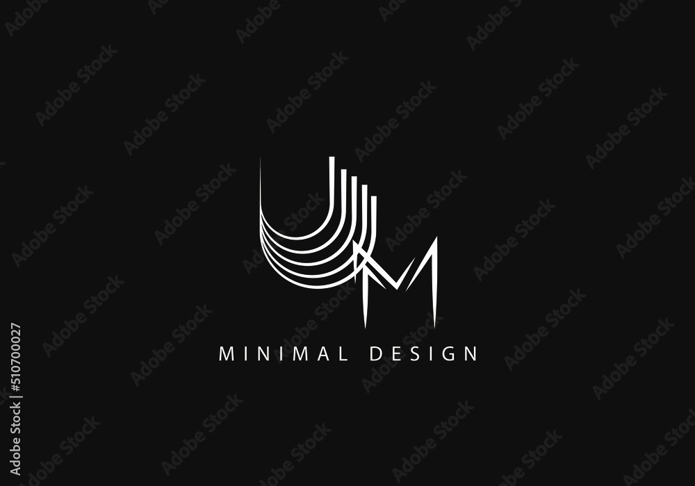 Alphabet letter UM logo design line art Stock Vector | Adobe Stock