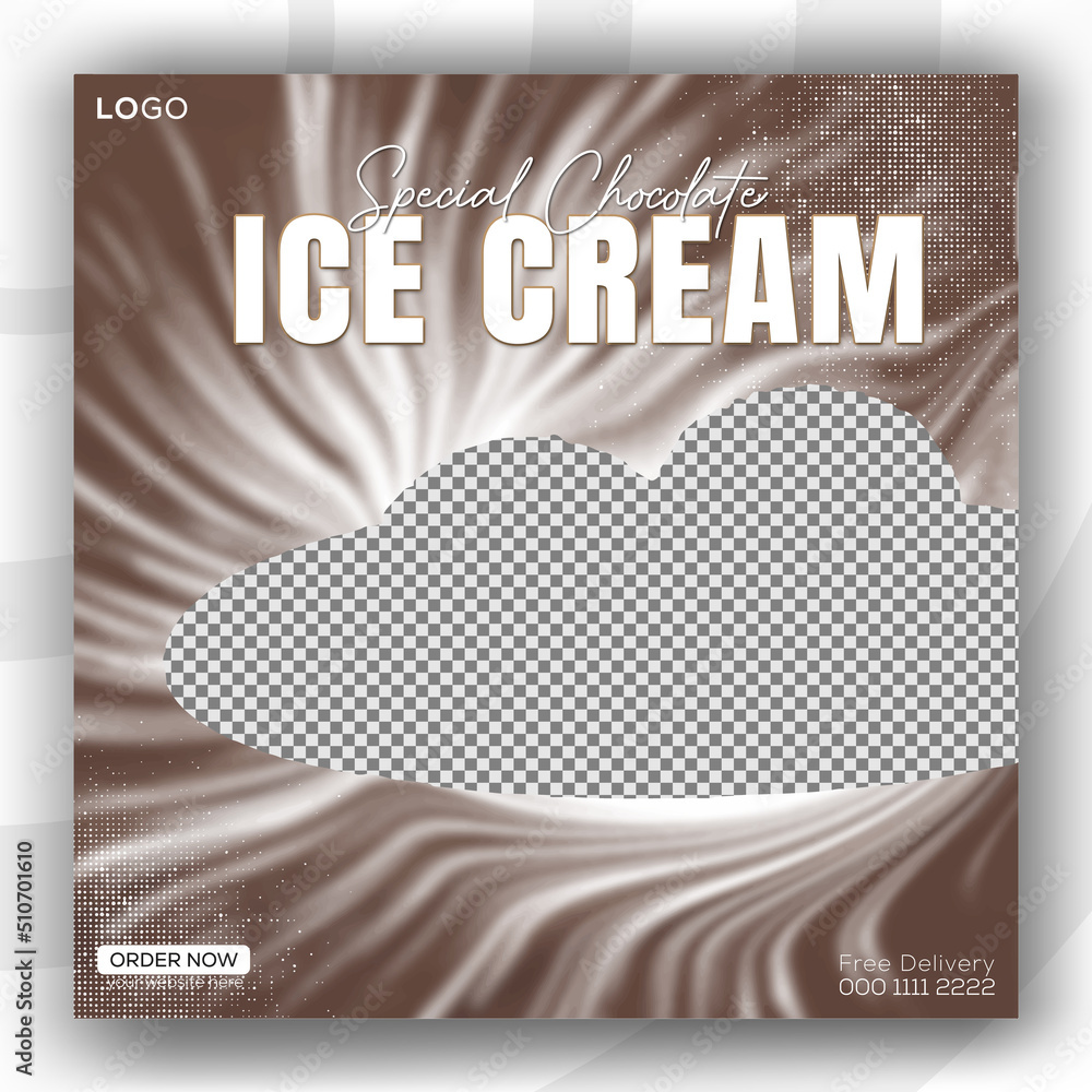 Special Chocolate ice cream social media banner post design template ...