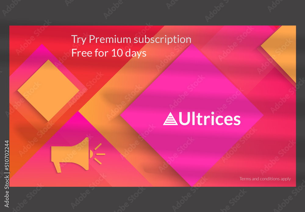 Slideshow Ad Layout with Vanishing Gradient and Paper Cut Shapes Stock ...