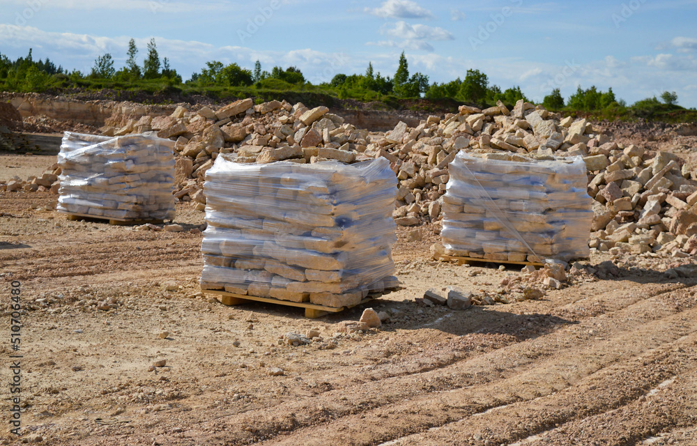 Quarry for the extraction and development of limestone. The collected ...
