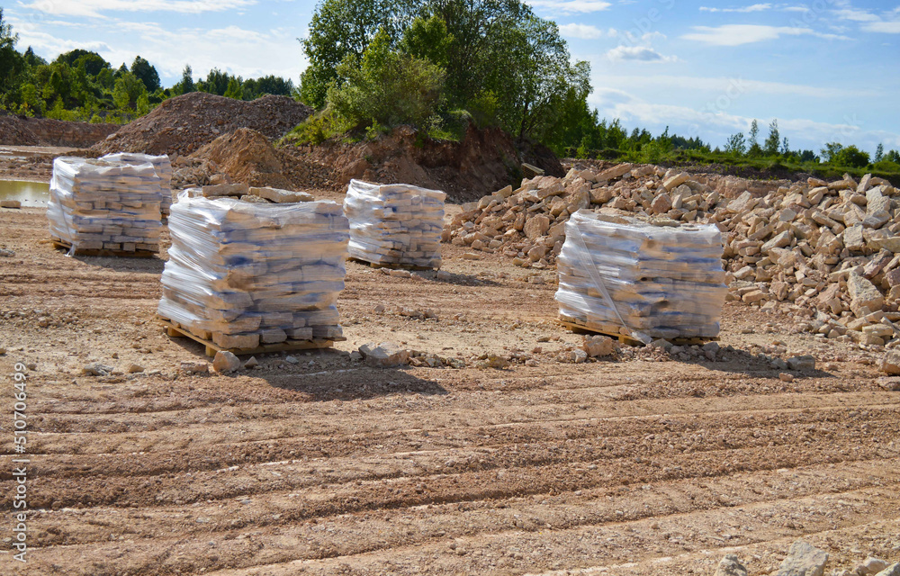 Quarry for the extraction and development of limestone. The collected ...