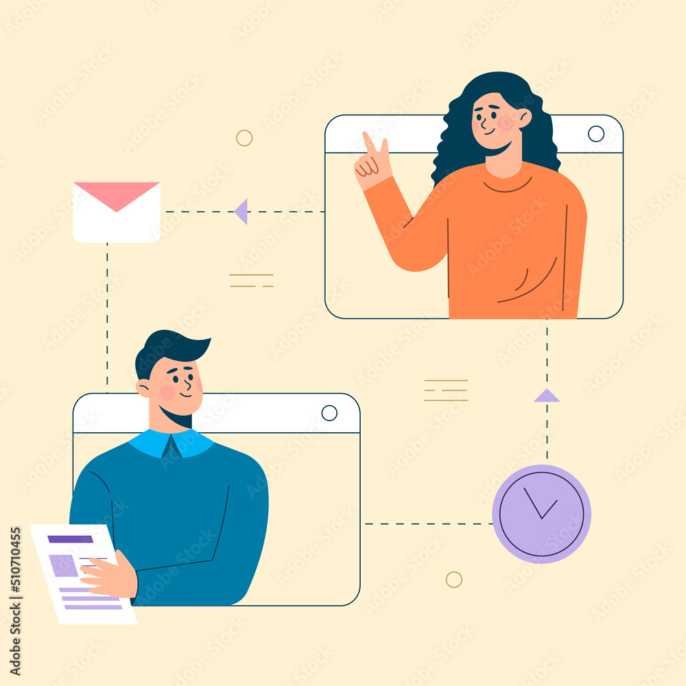 flat vector business smart working and working online any workplace ...