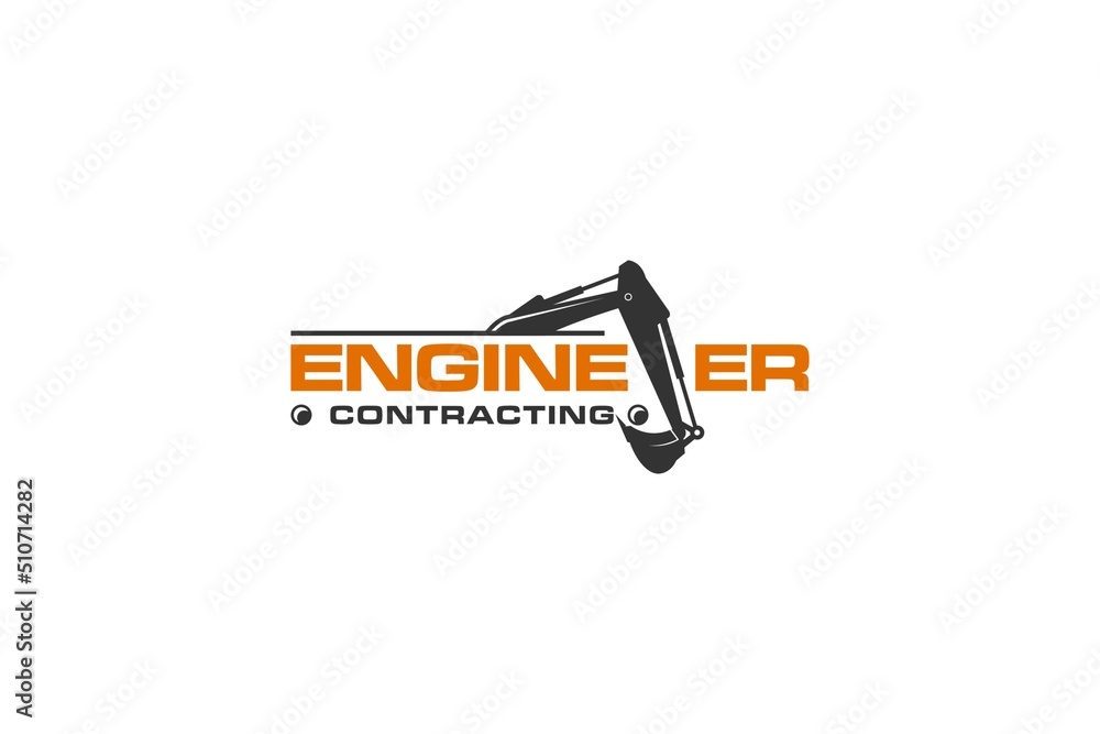 Excavator construction logo design, excavator logo element heavy ...