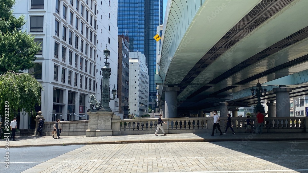 Tokyo city landscape / cityscape, Nihonbashi Tokyo Japan, the highway ...