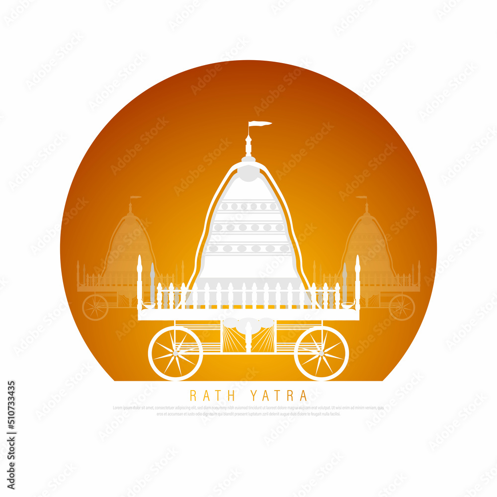 Vetor de Indian Festival Rath Yatra festival, White graphic rath in a ...