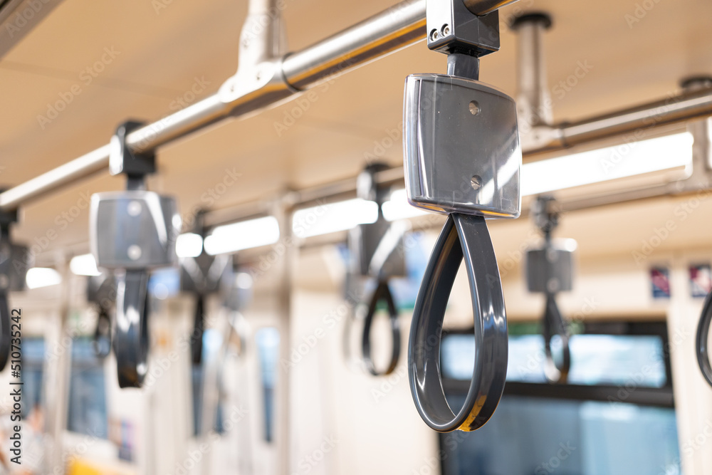 handle on the electric train,The Bangkok Mass Transit System. Handle ...