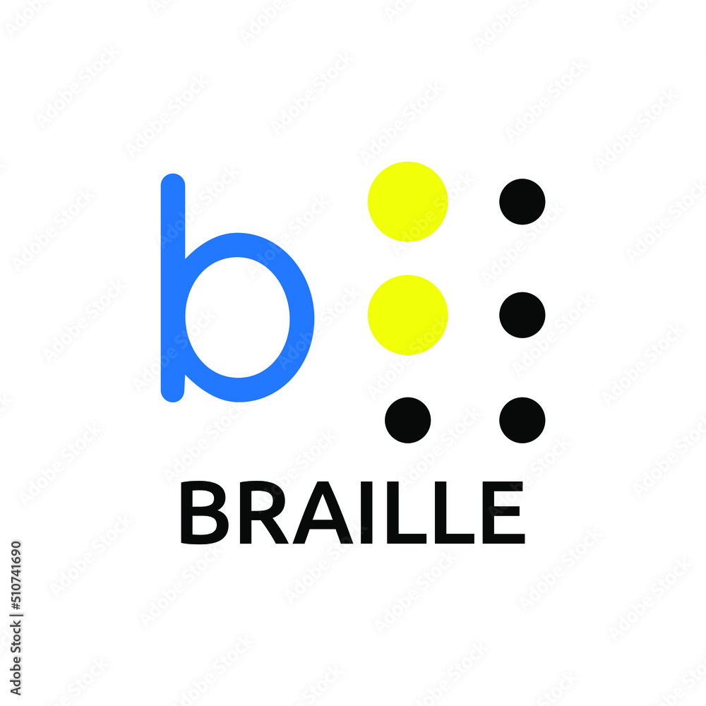 Vector illustration Braille alphabet B, abc with letters, punctuation ...