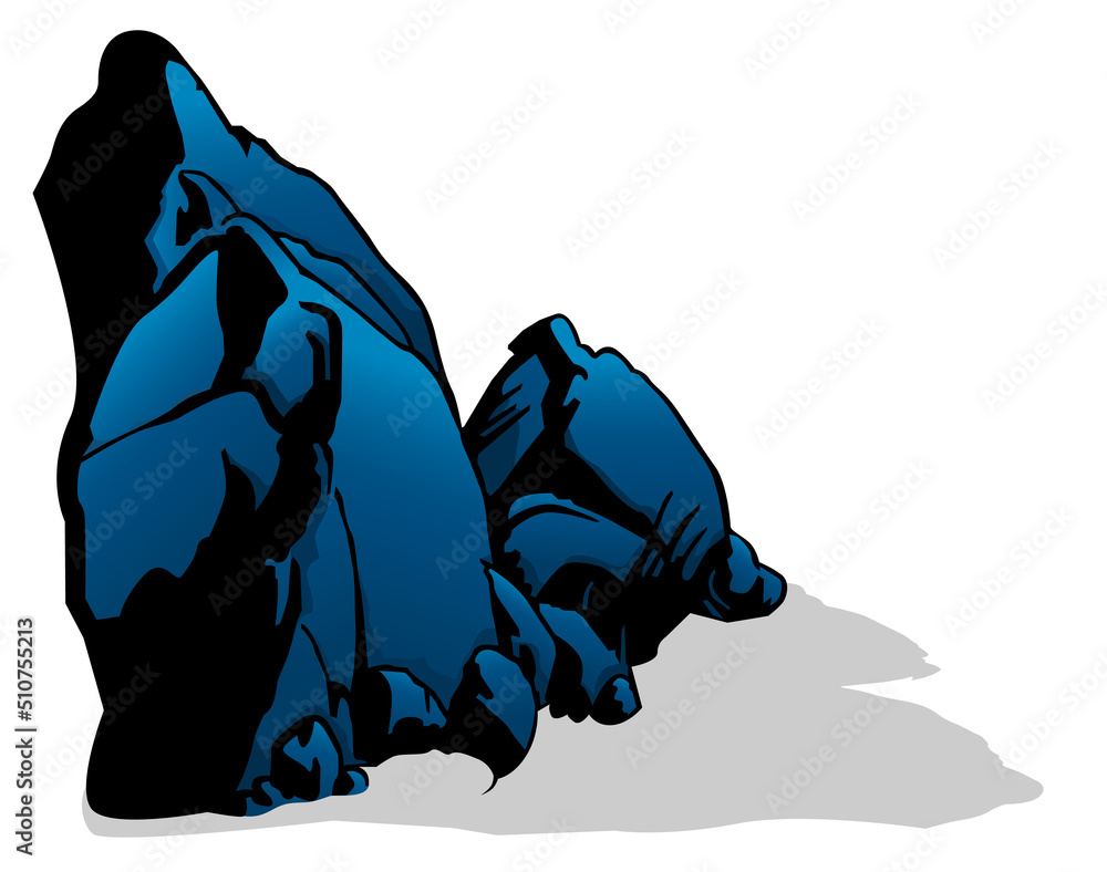 Blue Rocks and Stones as Design Element for Your Composition - Colored ...