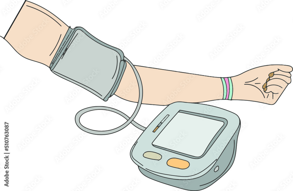 Blood pressure machine Logo, Blood pressure monitor vector, color ...