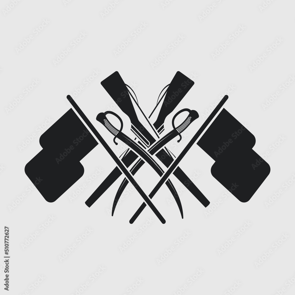 Color Guard Flags And Rifles