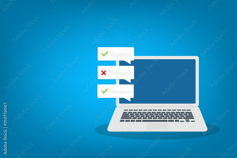 Check list document on laptop, laptop with check list and to do list ...