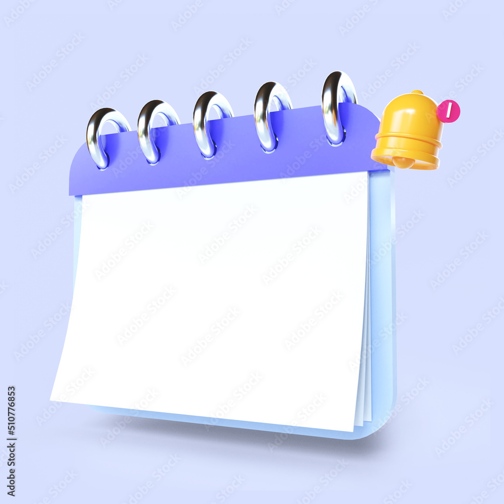 Reminder calendar with bell notification, calendar assignment icon ...