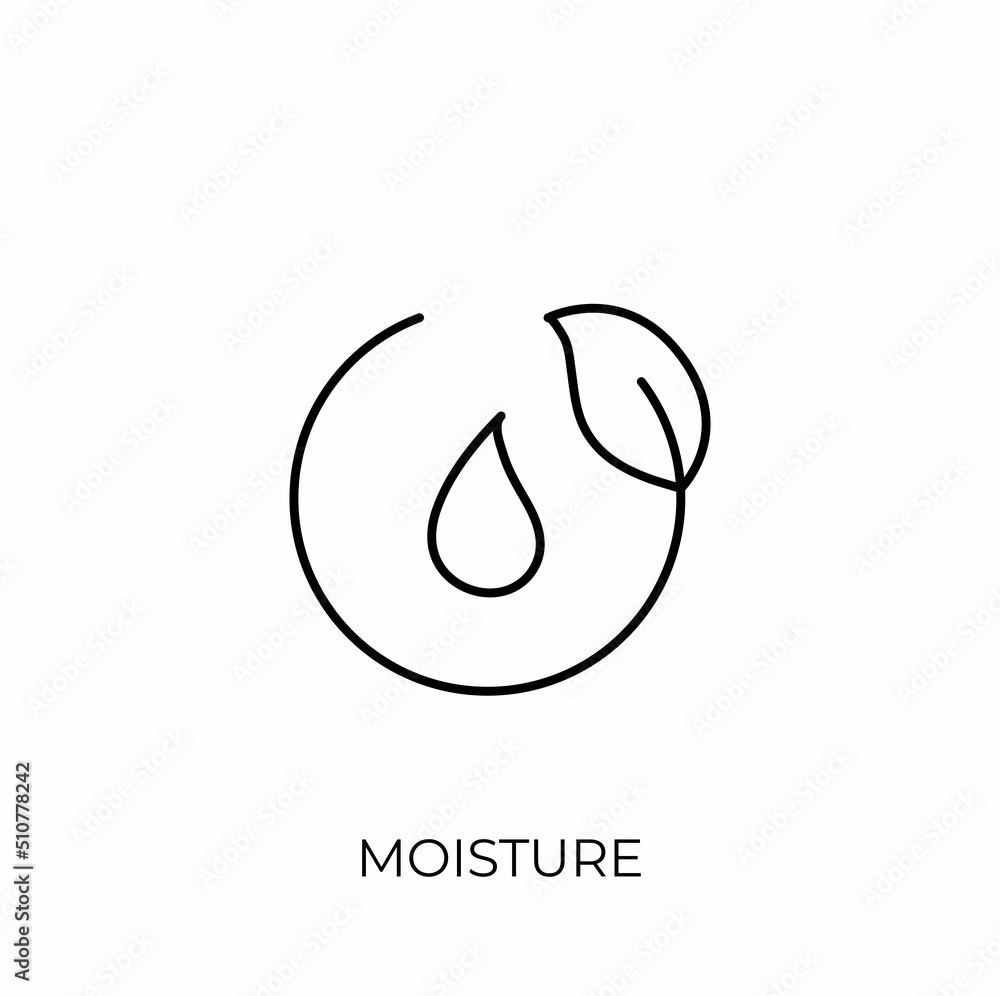 Moisture and nutrition icon for revitalizing and hydrating face beauty ...