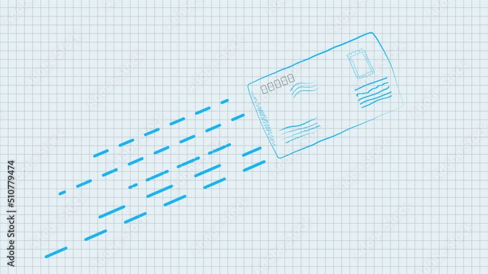 Envelope animation flying into screen mail icons in mint green color ...