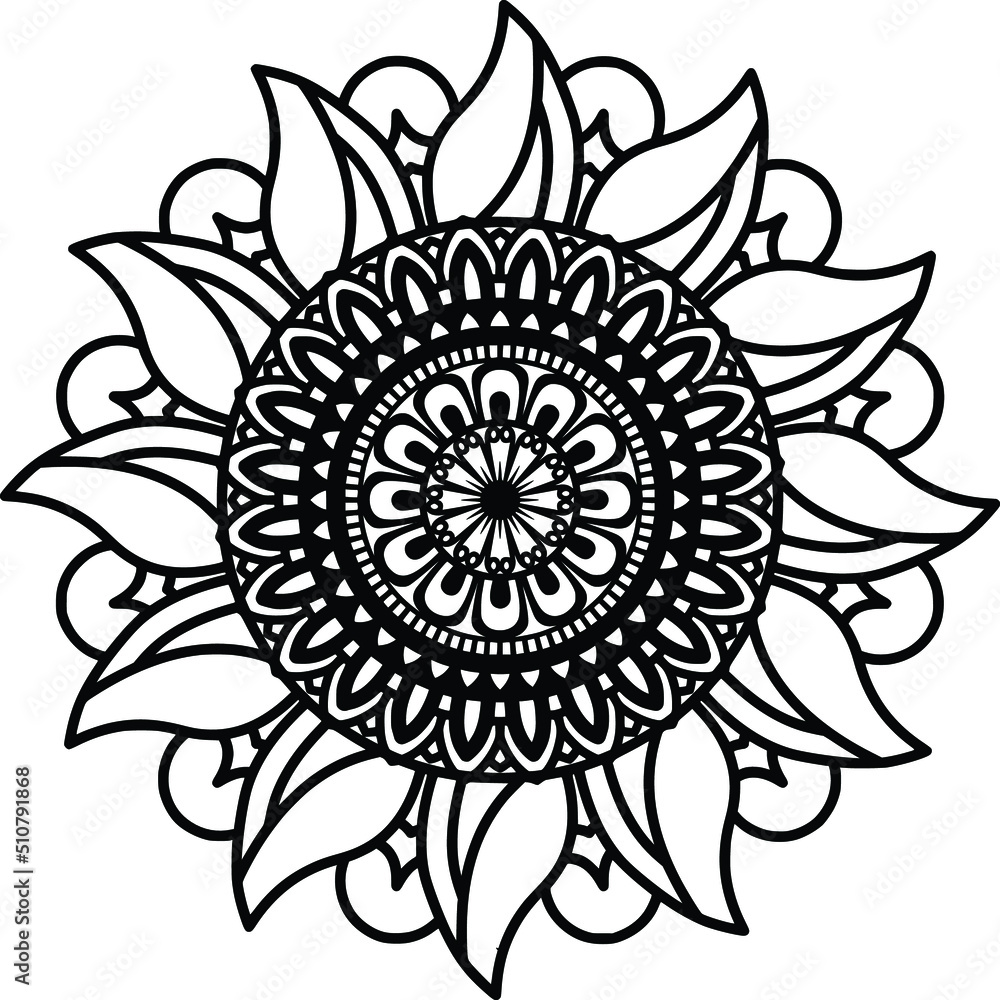 Mandala design. You can change the color and size of the design. Will ...