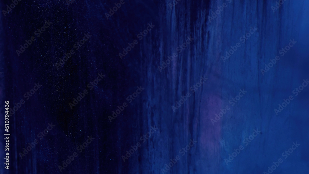Ink drip texture. Color glitter haze. Night sea surface. Neon navy blue ...