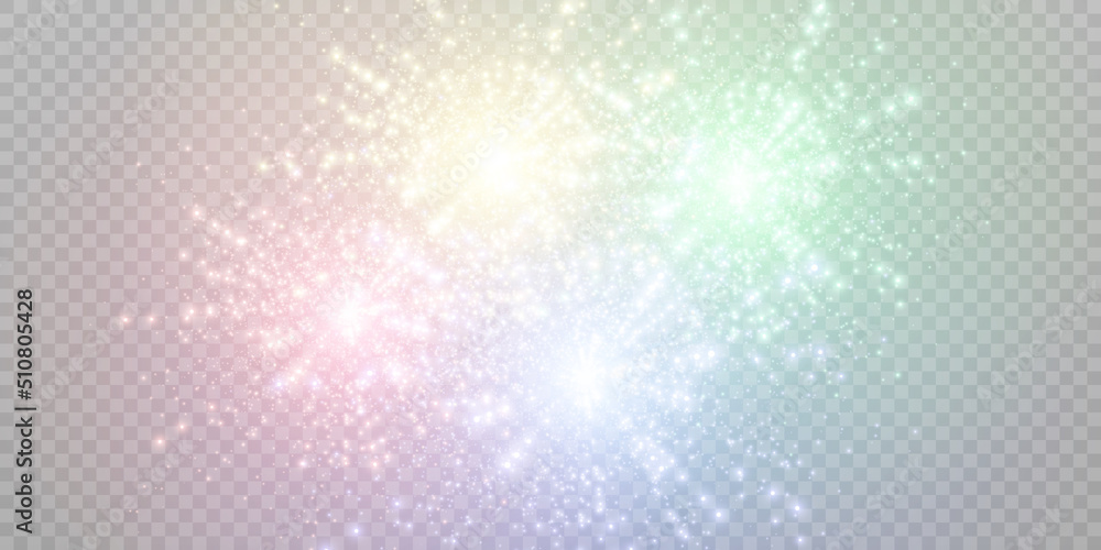 Bright colorful fireworks on a transparent background. Vector Stock ...