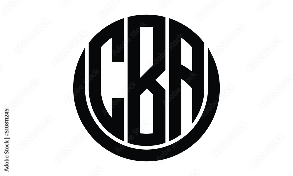 CBA three letter shield in circle logo design vector template. letter ...