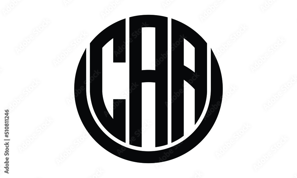 CAA three letter shield in circle logo design vector template. letter ...