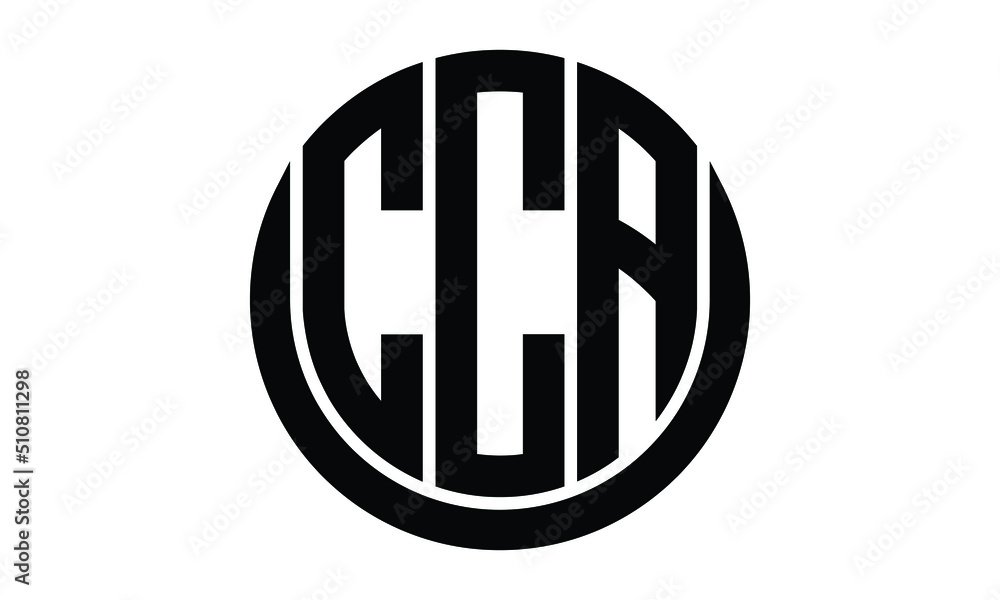 CCA three letter shield in circle logo design vector template. letter ...