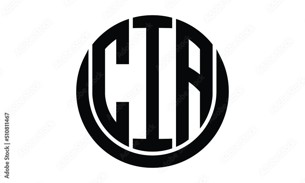 CIA three letter shield in circle logo design vector template. letter ...