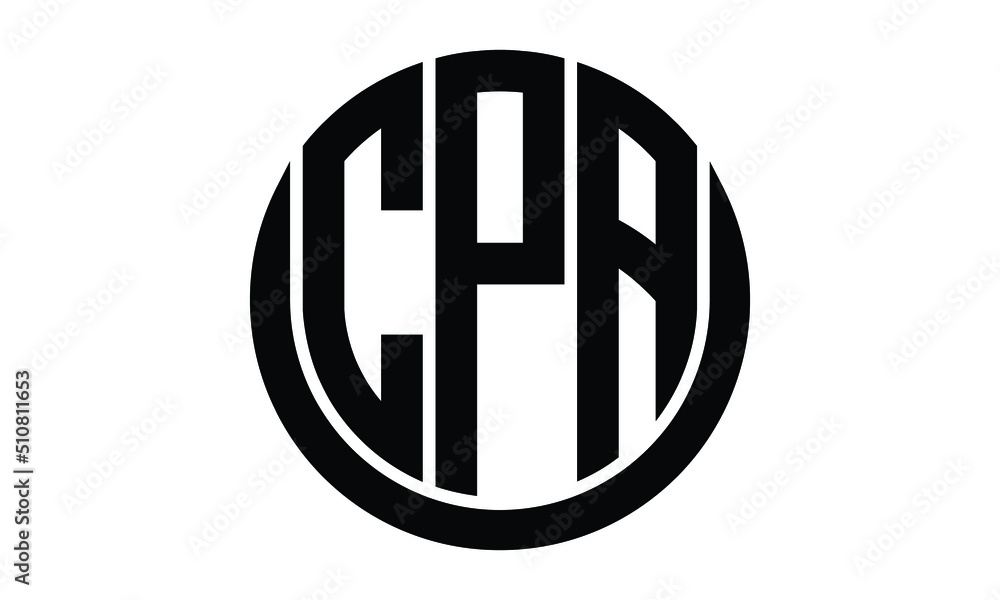 CPA three letter shield in circle logo design vector template. letter ...
