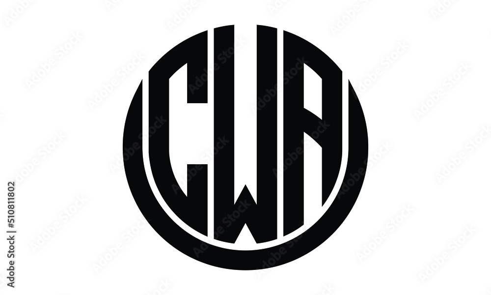CWA three letter shield in circle logo design vector template. letter ...