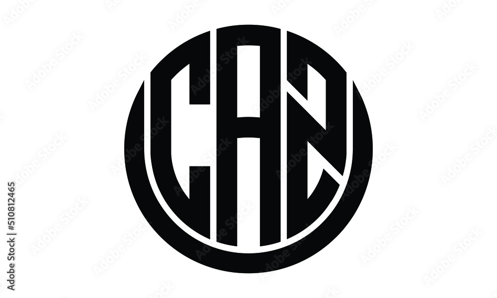 CAZ three letter shield in circle logo design vector template. letter ...
