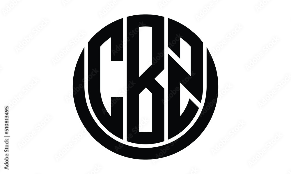 CBZ three letter shield in circle logo design vector template. letter ...