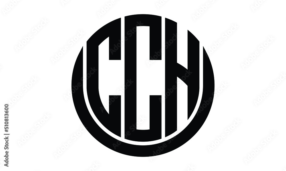 CCH three letter shield in circle logo design vector template. letter ...