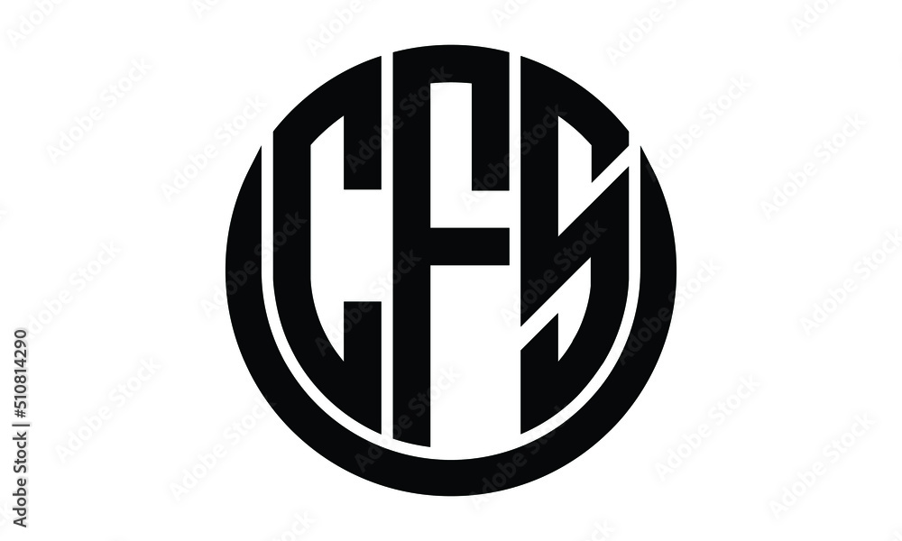 CFS three letter shield in circle logo design vector template. letter ...