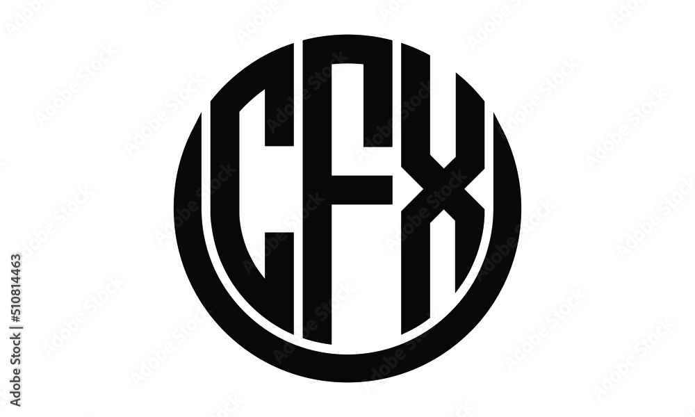 CFX three letter shield in circle logo design vector template. letter ...