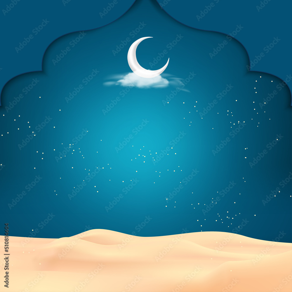 islamic background with crescent moon. vector illustration. Stock ...