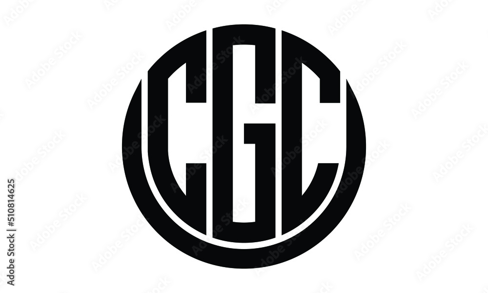 CGC three letter shield in circle logo design vector template. letter ...