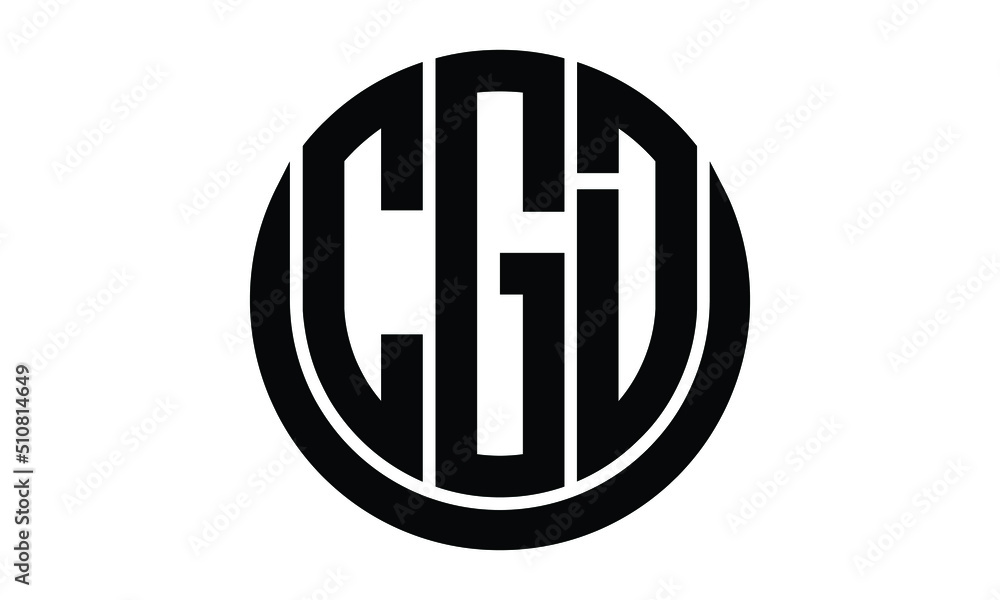 CGD three letter shield in circle logo design vector template. letter ...