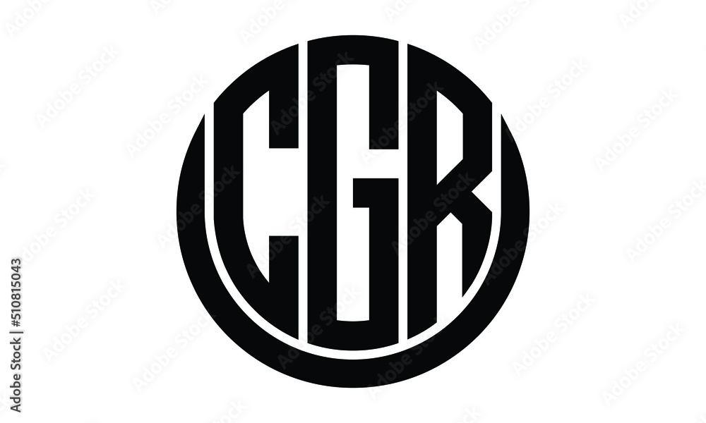 CGR three letter shield in circle logo design vector template. letter ...