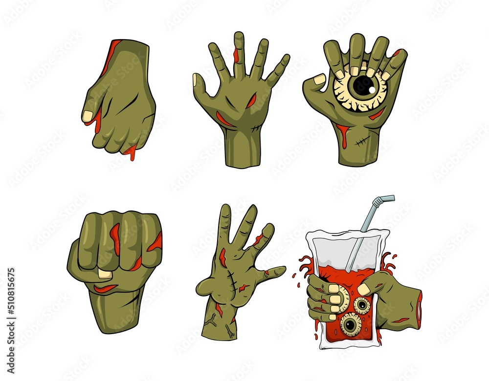 cartoon hand of zombie isolated white background Stock Vector | Adobe Stock