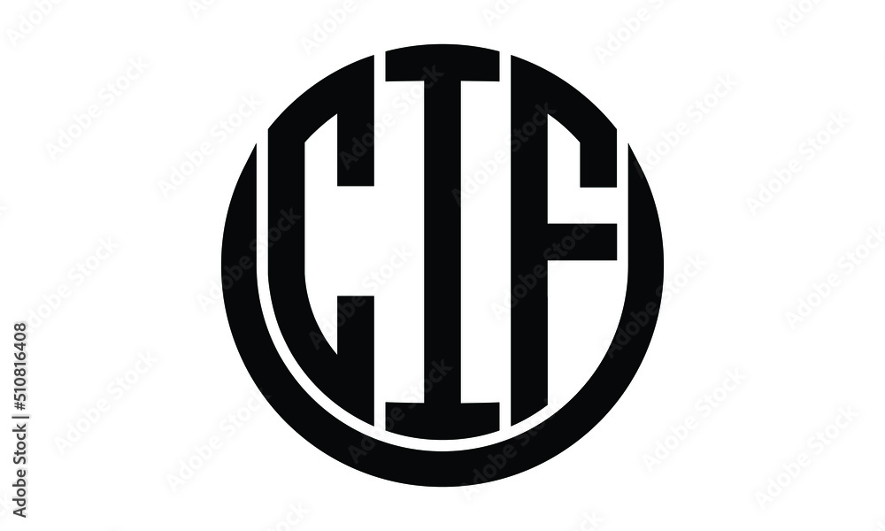 CIF three letter shield in circle logo design vector template. letter ...