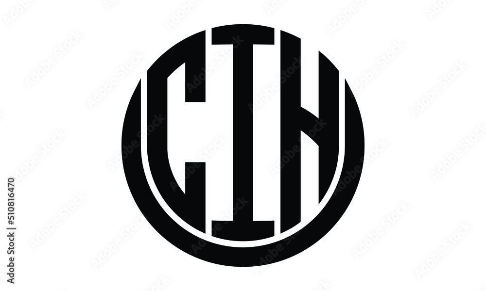 CIH three letter shield in circle logo design vector template. letter ...