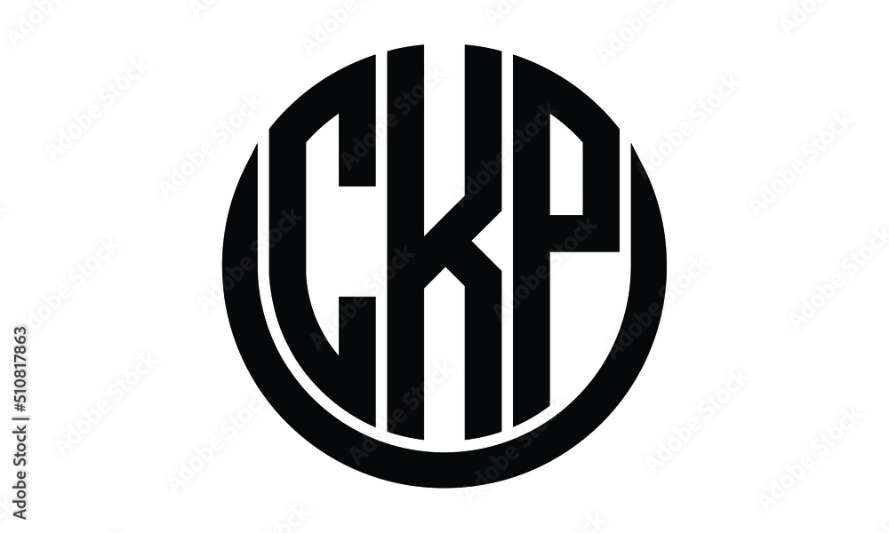 CKP three letter shield in circle logo design vector template. letter ...