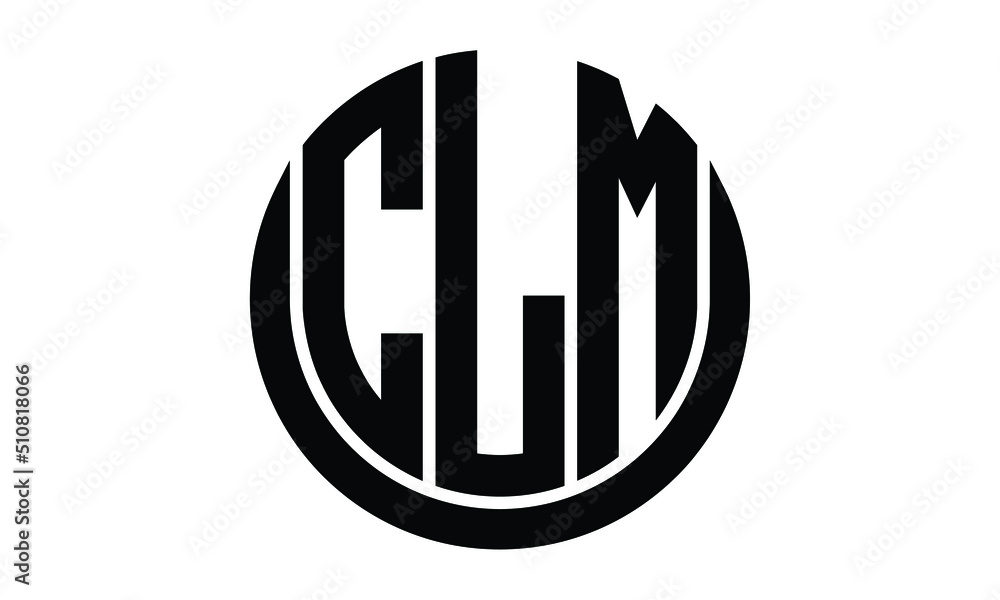 CLM three letter shield in circle logo design vector template. letter ...