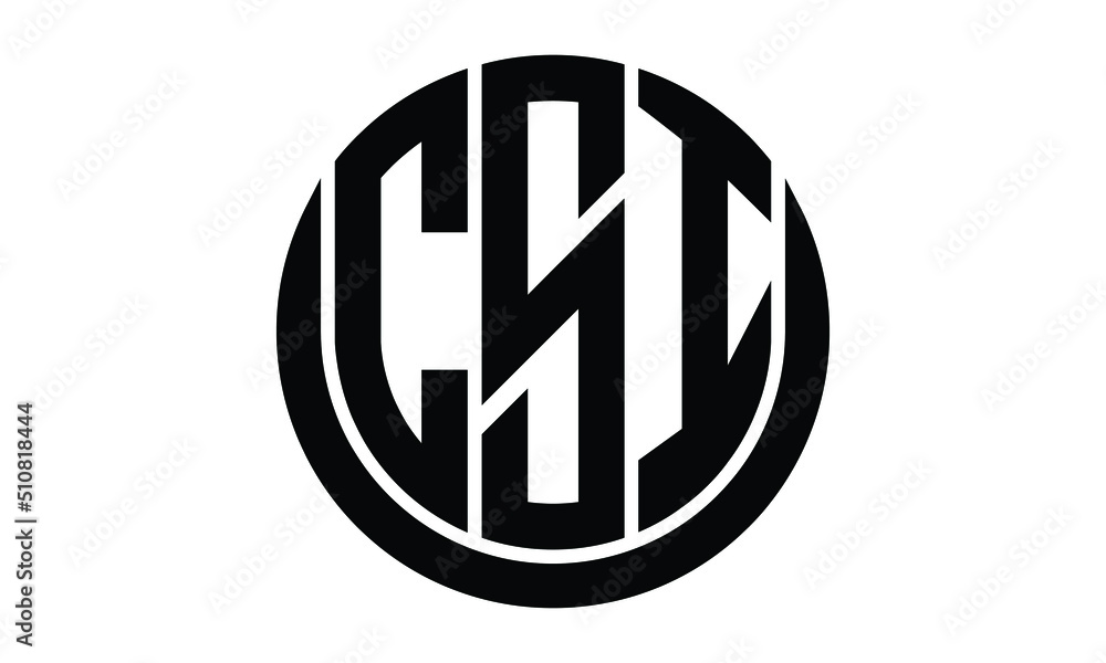 CSI three letter shield in circle logo design vector template. letter ...