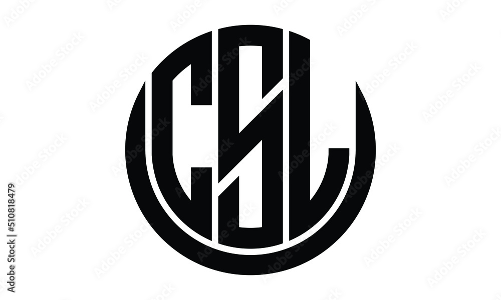 CSL three letter shield in circle logo design vector template. letter ...