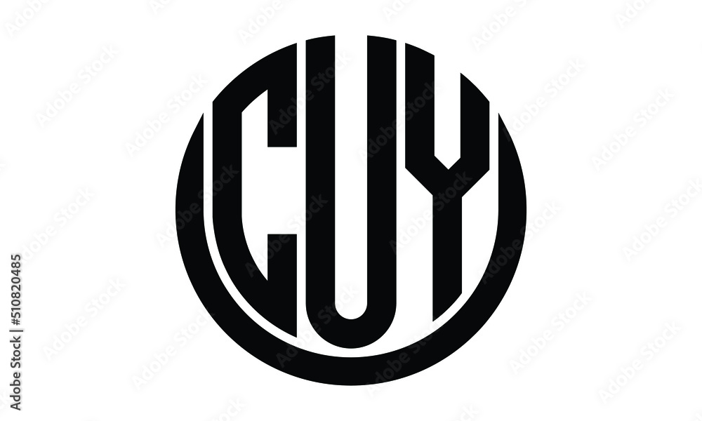 CUY three letter shield in circle logo design vector template. letter ...