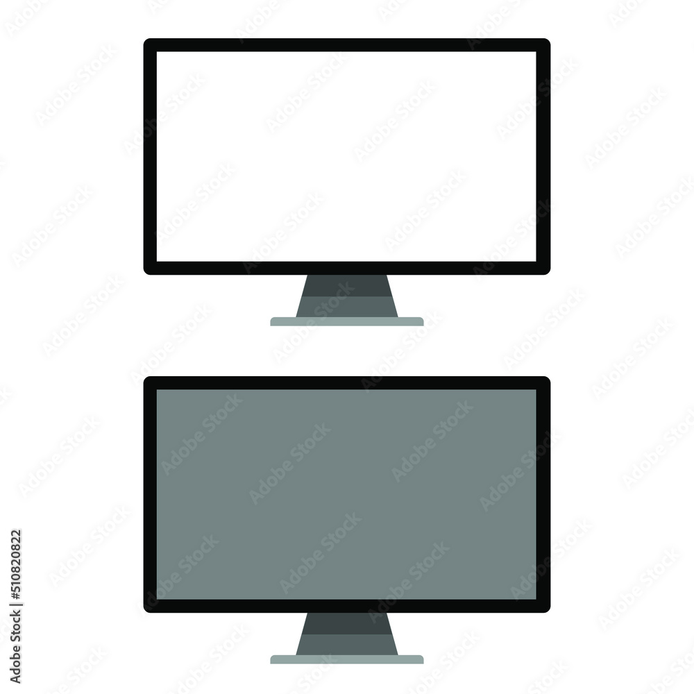 Monitor keyboard and mouse illustration isolated on color background ...