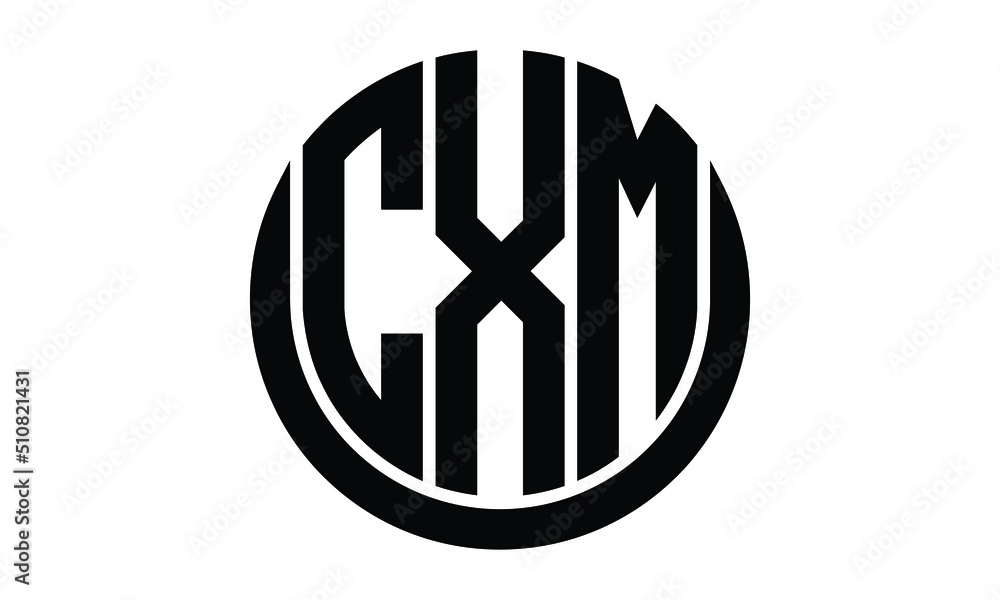 CXM three letter shield in circle logo design vector template. letter ...