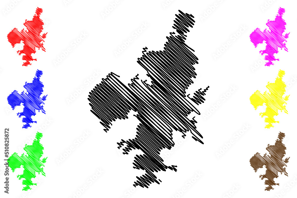 Geojedo island (Republic of Korea, ROK) map vector illustration ...