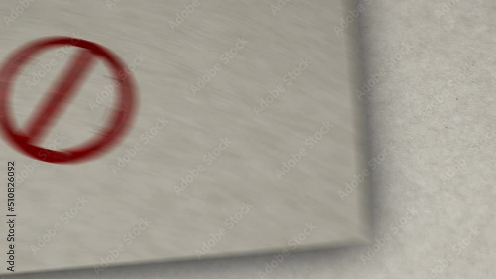 Banned stamp loopable and seamless animation. Hand stamping impact. Ban ...