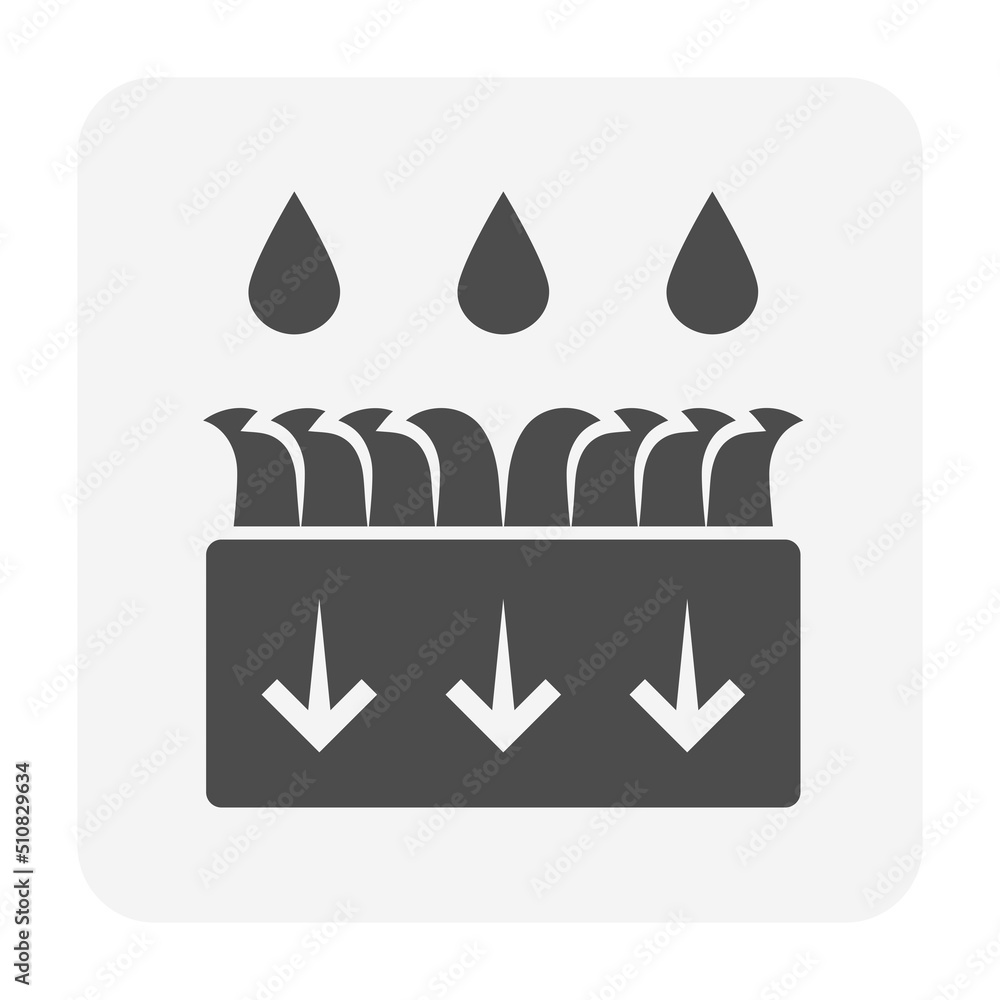 Stormwater and infiltration in lawn or drainage basin vector icon ...